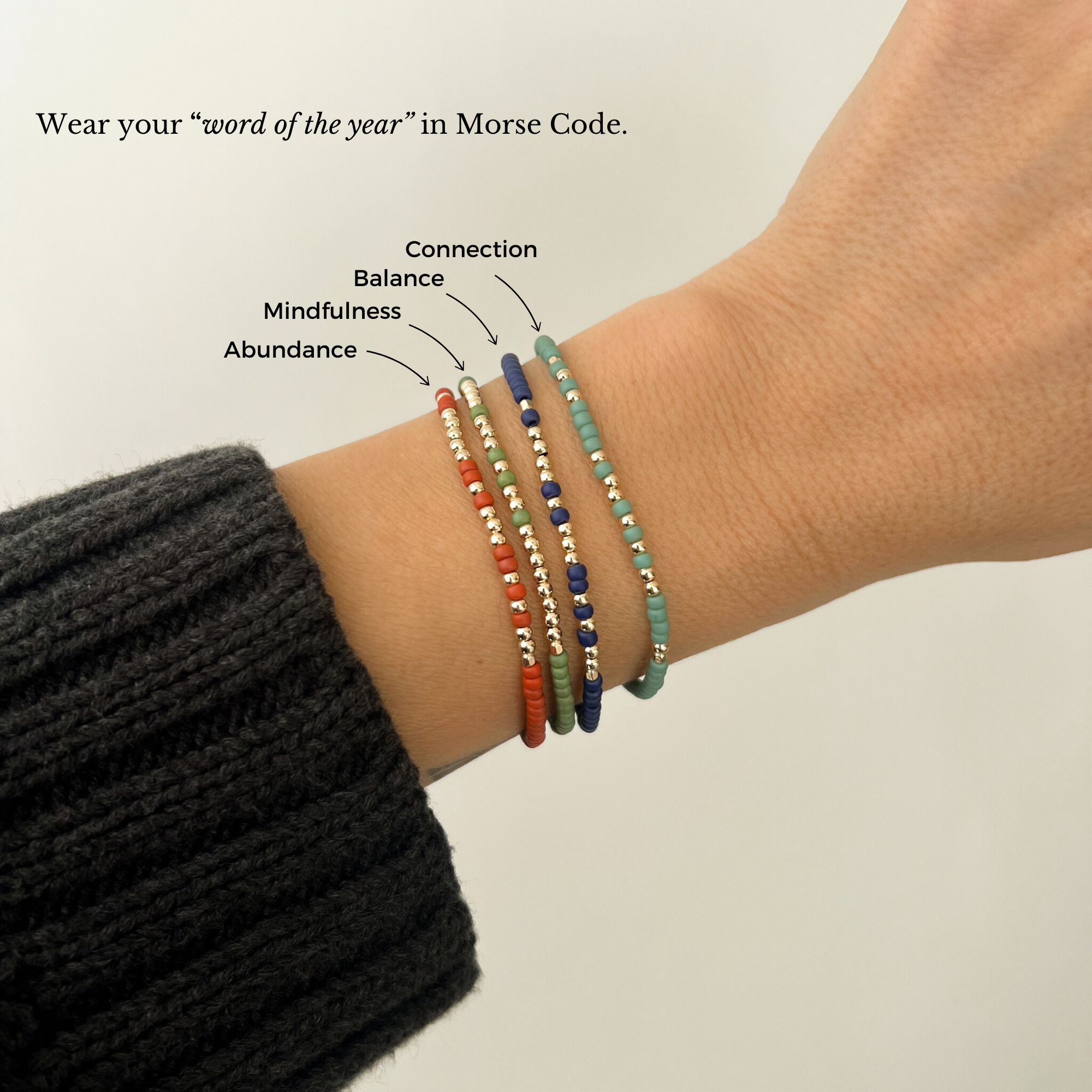 Word of the Year Endless Morse Code Bracelet- LEILA