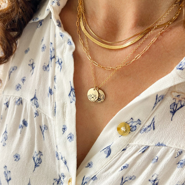 Birth Flower Bud Necklace - LEILA