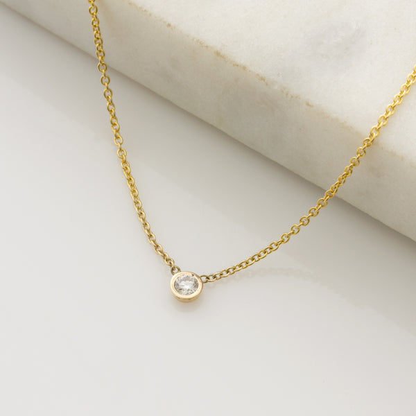 14k Gold Birthstone Necklace - LEILA