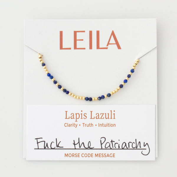Mini Lapis Lazuli Morse Code Bracelet - LEILA