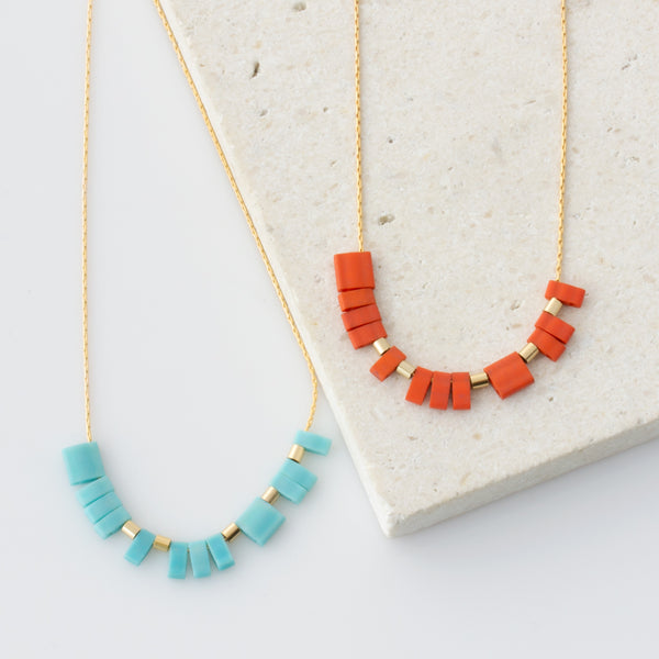 Color Block Morse Code Bestie Necklace - LEILA