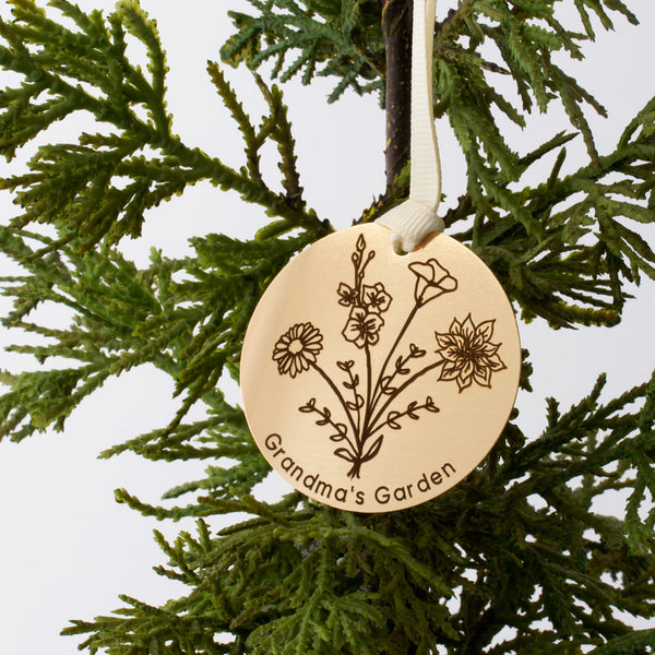 Birth Flower Bouquet Disc Necklace - LEILA