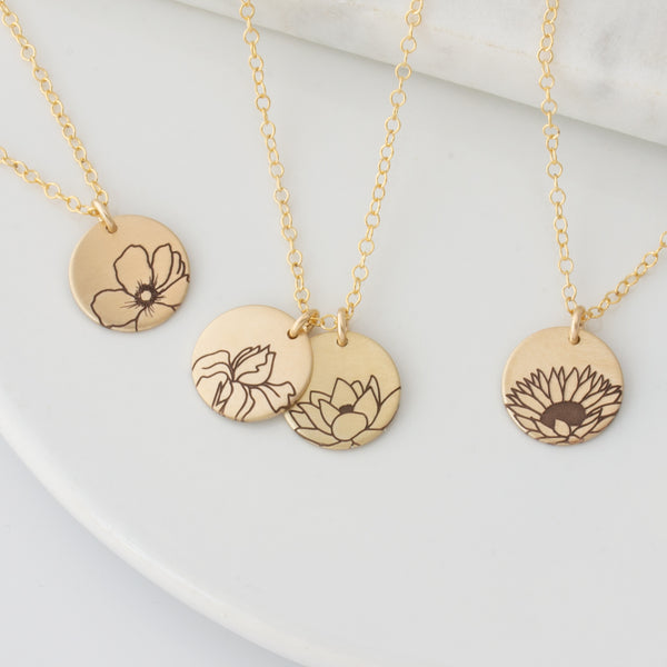 Birth Flower Bud Necklace - LEILA