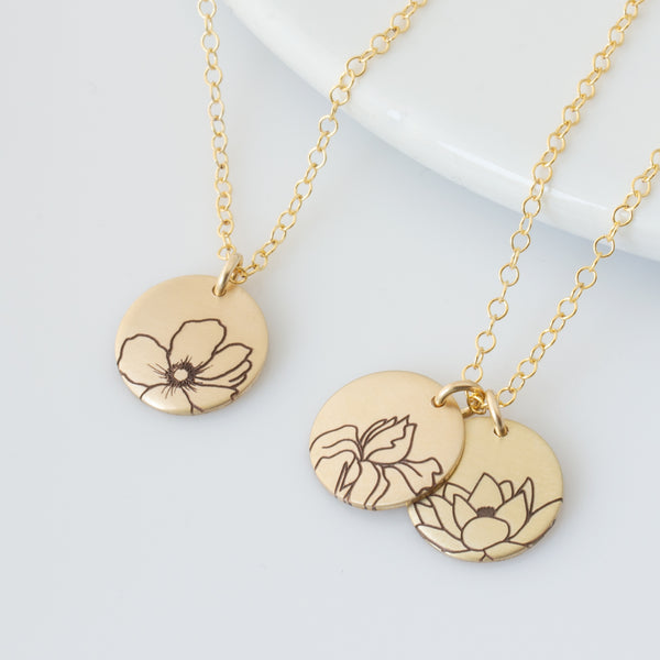 Birth Flower Bud Necklace - LEILA