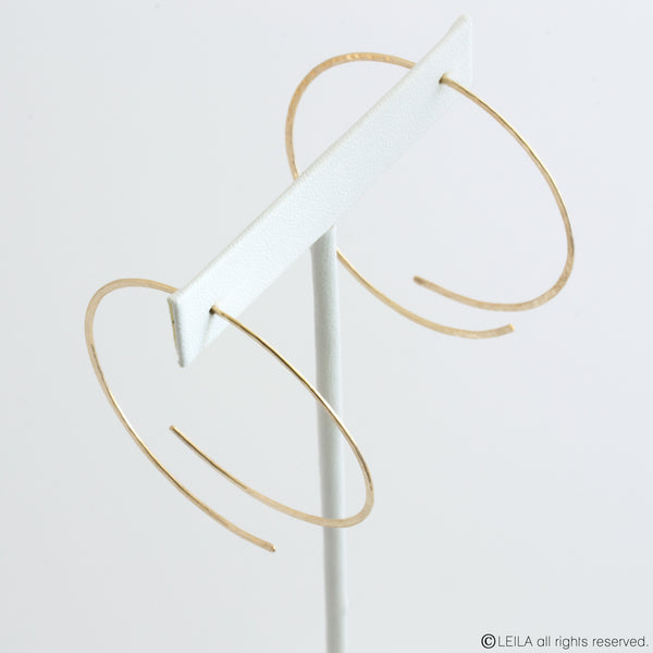 Hammered Open Hoops - LEILA